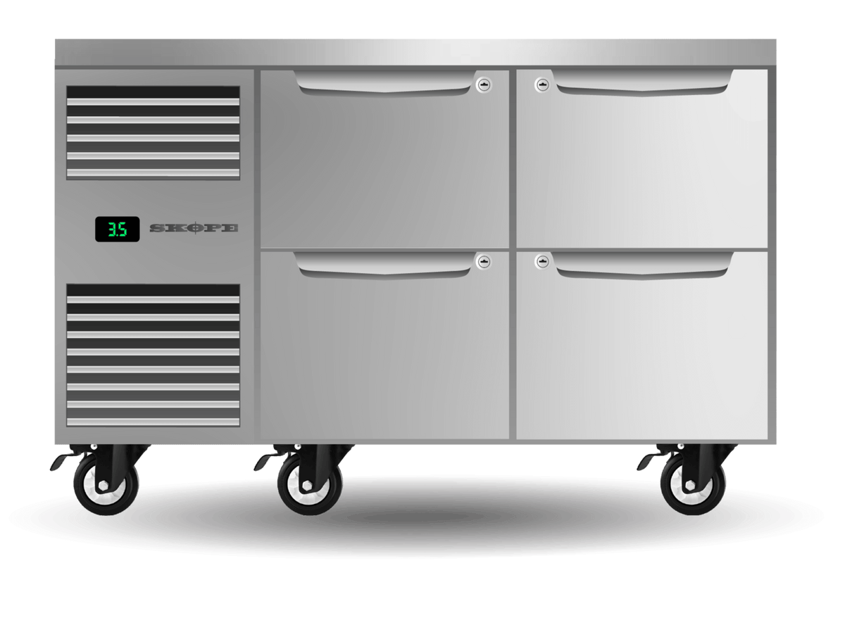 SKOPE Four Drawer Two Bay Underbench Fridge PG11.UBR.2.D4
