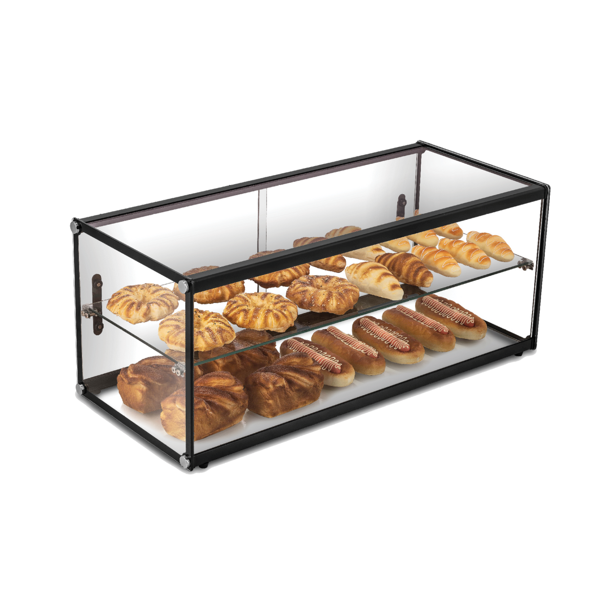 Exquisite Two Tiers Flat Glass Ambient Cake Display - CD120