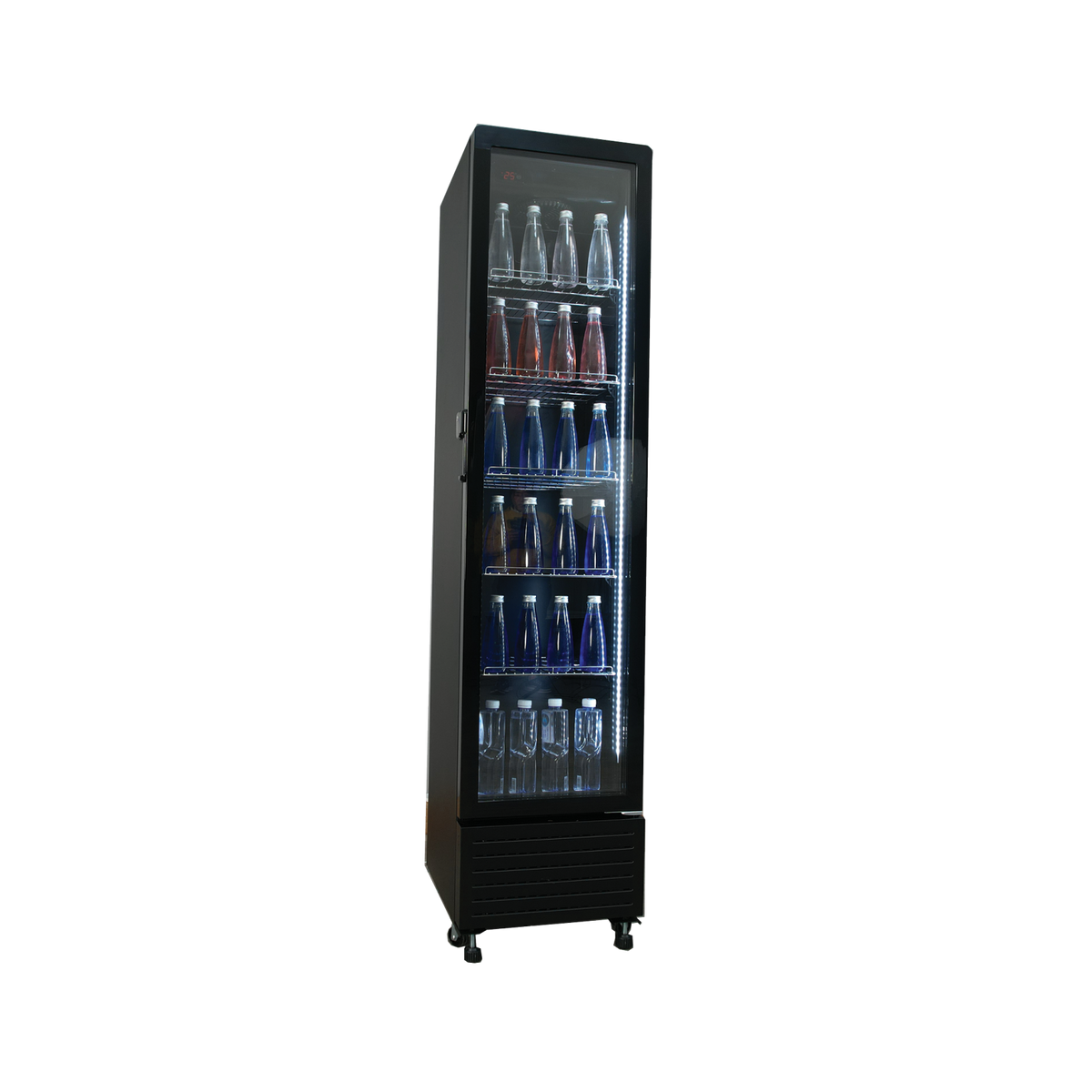 Exquisite One Glass Doors Upright Display Fridge Black DC230