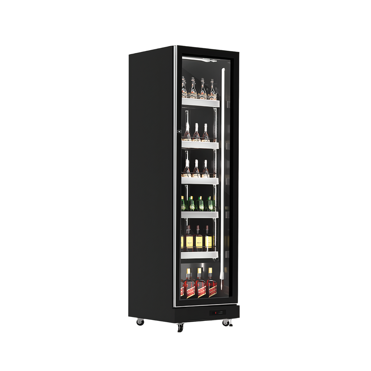 Exquisite One Glass Doors Upright Display Fridge Black DC410