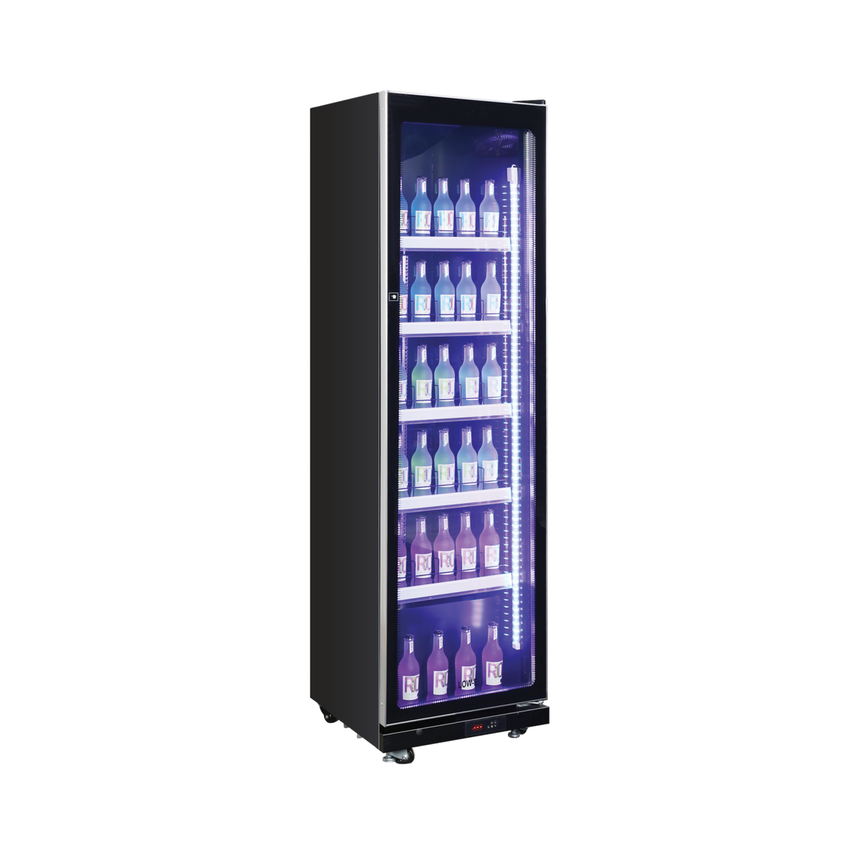 Exquisite One Glass Doors Upright Display Fridge Black DC410