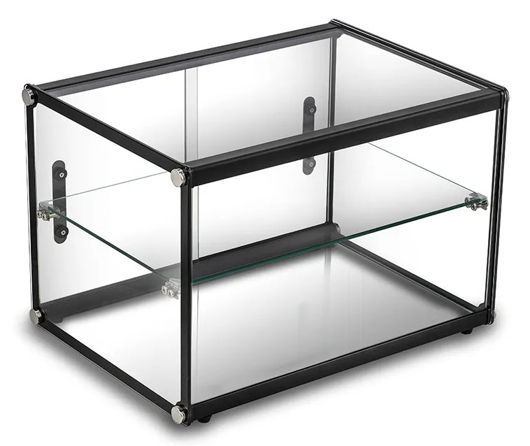 Exquisite Two Tiers Flat Glass Ambient Cake Display - CD65