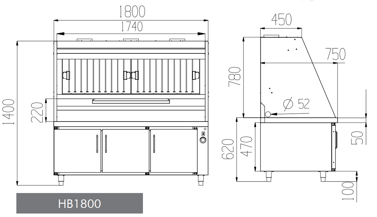 FED Range Hood and Workbench System HB1800-850