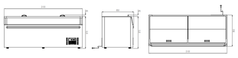 Thermaster 900L Supermarket Island Freezer ZCD-L210G