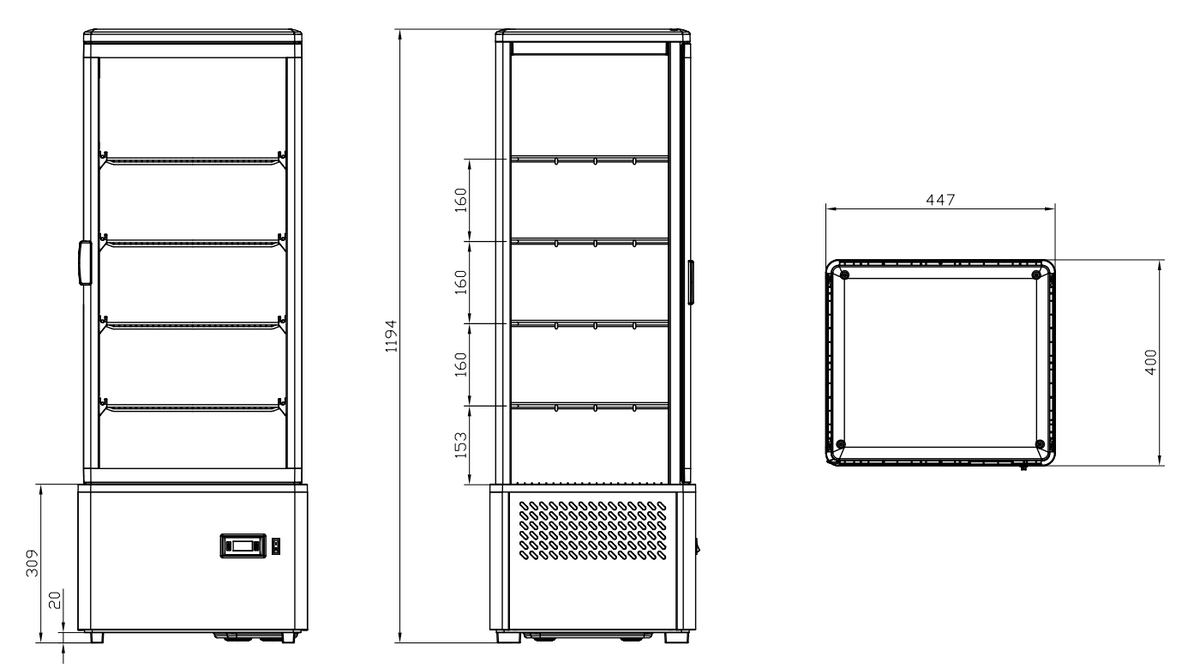 Thermaster 4-Sided White Fridge 108L Capacity TCBD108L