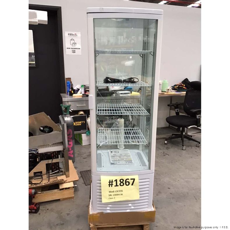 2NDs: Thermaster Four-sided Upright Beverage Display Fridge Ivory-whit