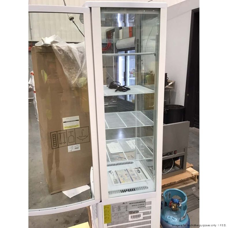 2NDs: Thermaster Four-sided Upright Beverage Display Fridge Ivory-whit