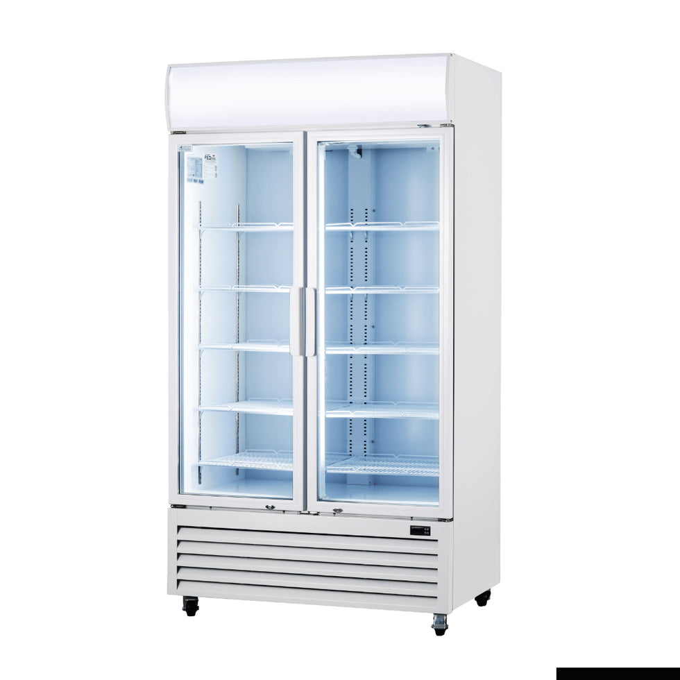 Thermaster Upright Drink Fridge Large Two Glass Door LG-1000P