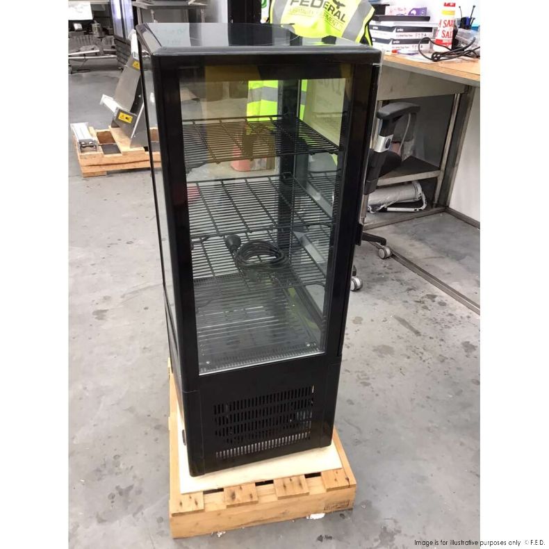2NDs: Thermaster Four-Sided Countertop Beverage Display Fridge Black T
