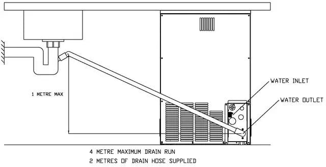 Ice-o-matic Self Contained Gourmet Ice Maker With Pump Out Drain 27kg
