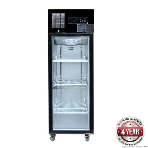Thermaster Single glass door upright freezer black stainless steel - S ...