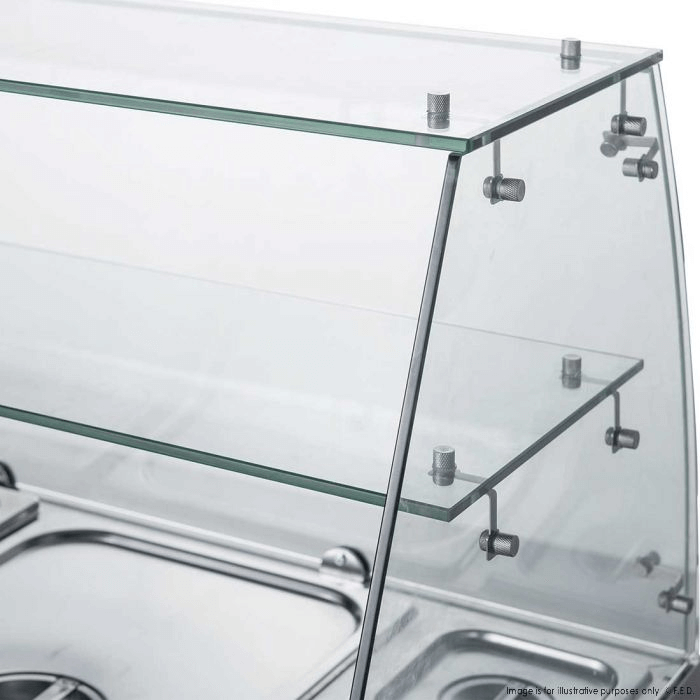FED-X Three Door Salad Prep Fridge with Square Glass Top - XS903GC